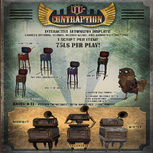 Second Life Marketplace - [ContraptioN] Wainwright's Toys: - FULL SET